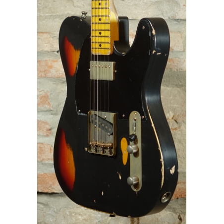 NASH T-52 Telecaster Maple - Heavy Aged - Black over 3T Sunburst